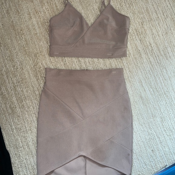 Dresses | Two Piece Tan Party Dress | Poshmark